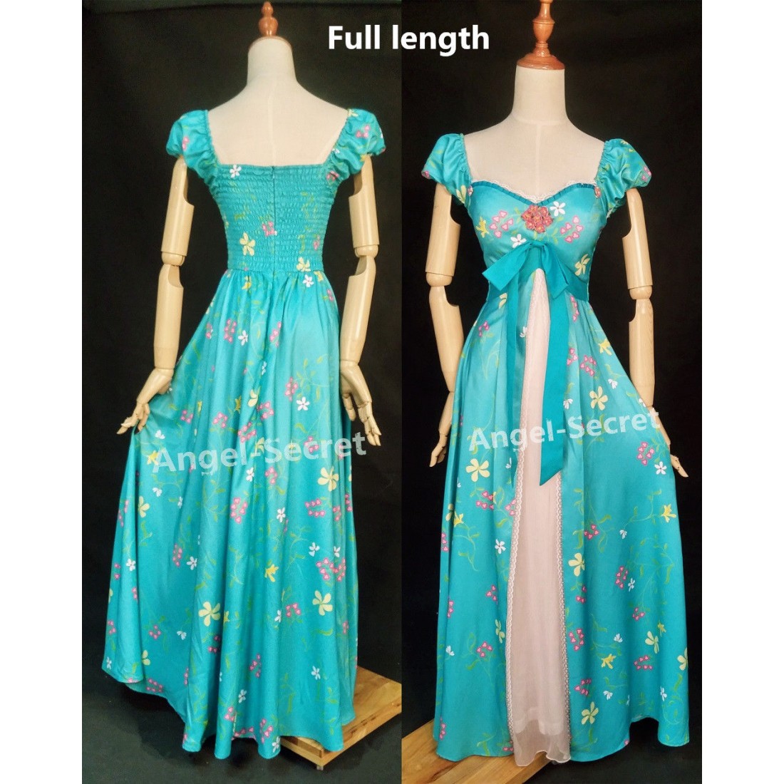 J230 women curtain dress Giselle cosplay from Enchanted TEAL PRINCESS