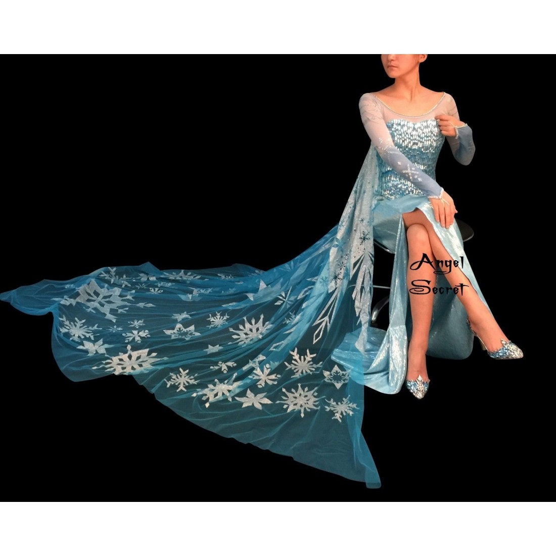 J888 Movies Frozen Snow Queen Elsa Cosplay Costume top palace dress ...