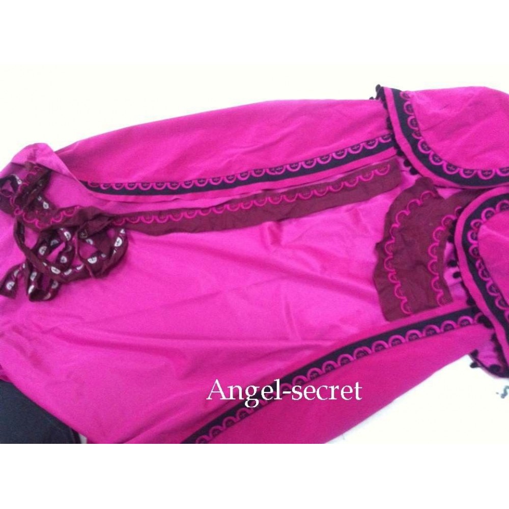 MAT48 embroidery for Frozen Anna cape cloak burgundy pink 4 meter long ...