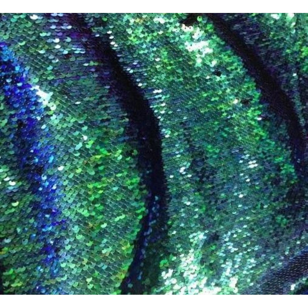 MAT49 iridescent Green mesh Fabric