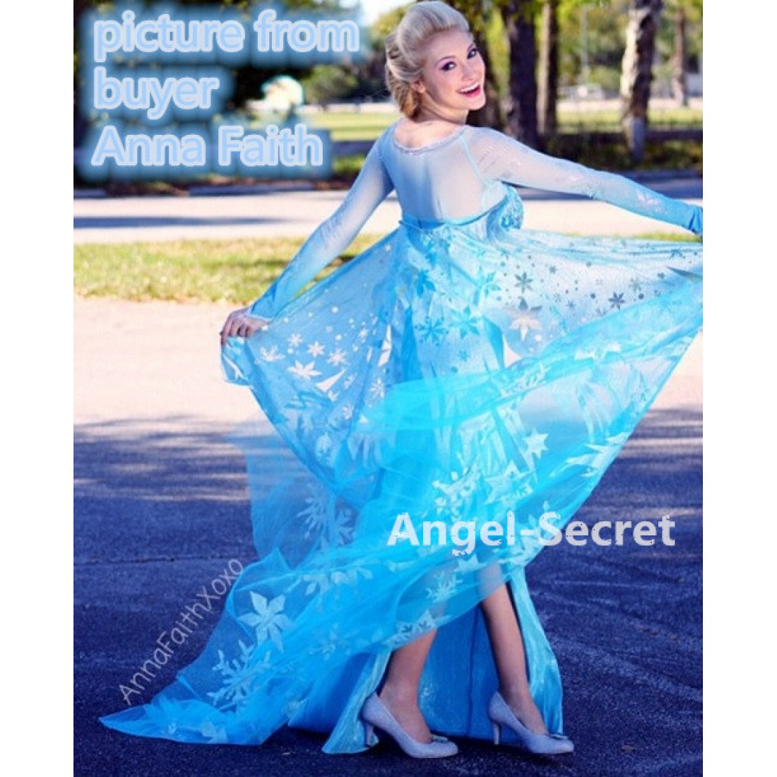 J888 Movies Frozen Snow Queen Elsa Cosplay Costume top palace dress ...
