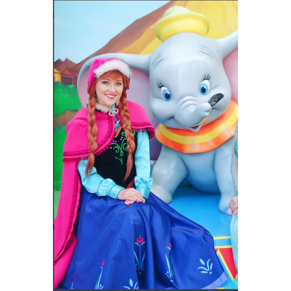 N078 Movies princess ANNA Cosplay Costume Dress tailor made kid adult ...