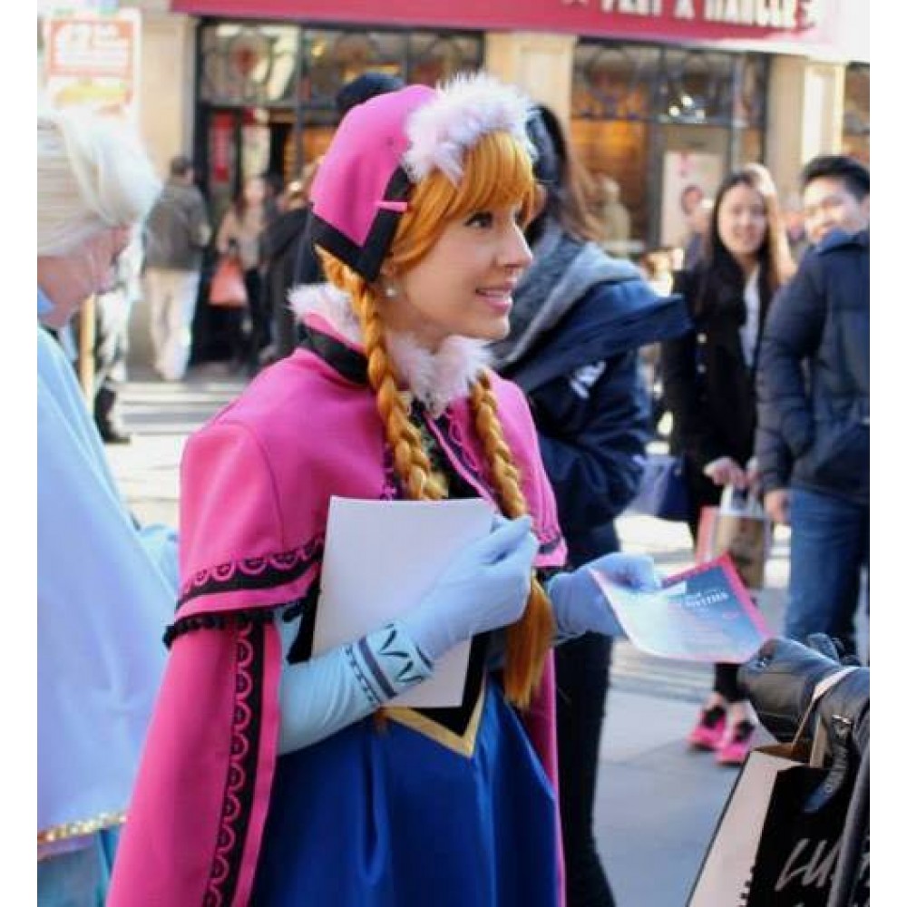 J787 Movies Frozen princess ANNA Cosplay Costume Dress tailor made kid ...