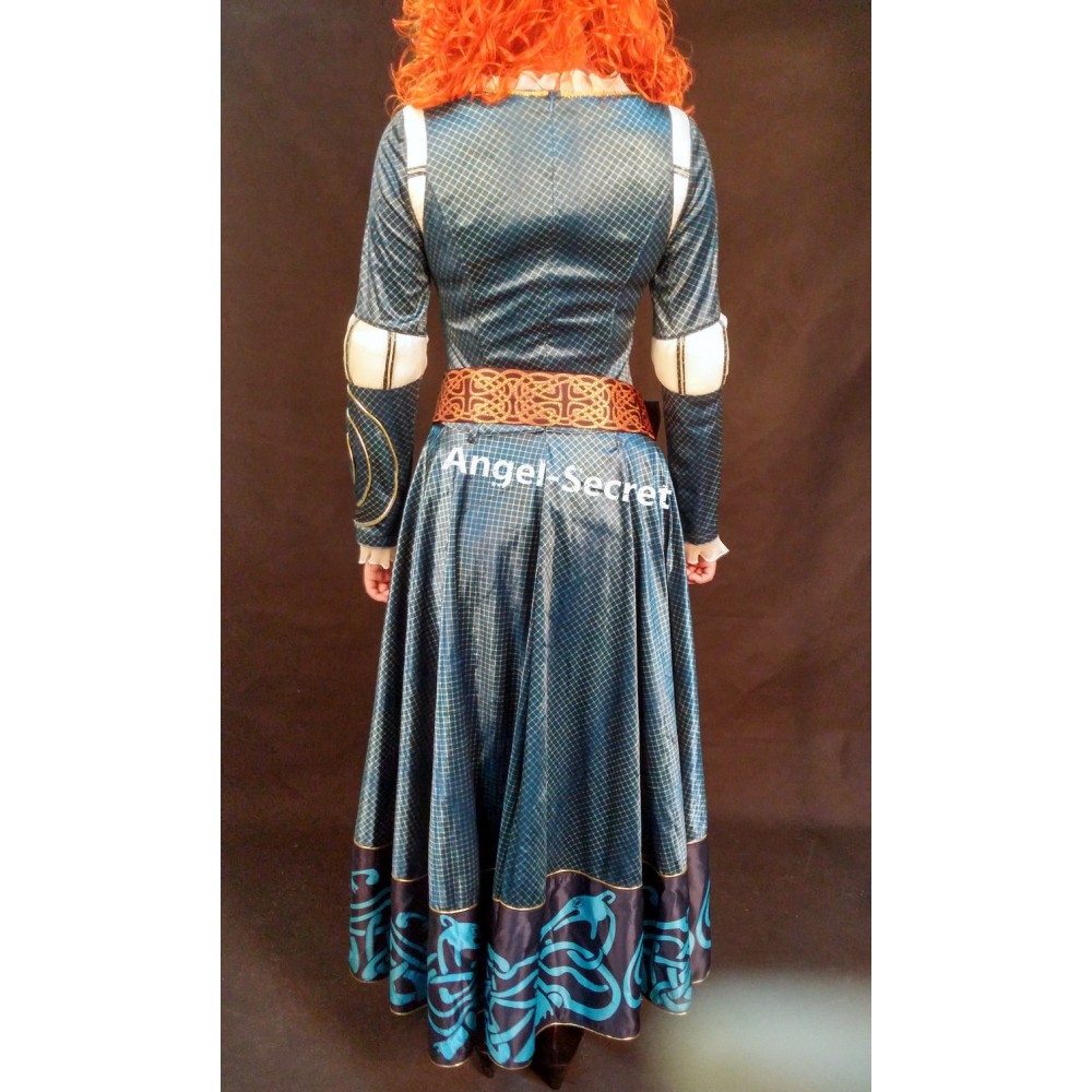 p166 women Merida gown Movies Cosplay Costume dress brave 2012 velvet ...