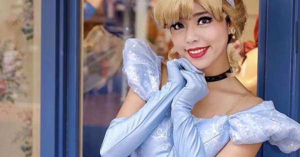 P259B Cinderella park version costume princess blue SILVER P259B Cinderella park version costume princess blue SILVER
